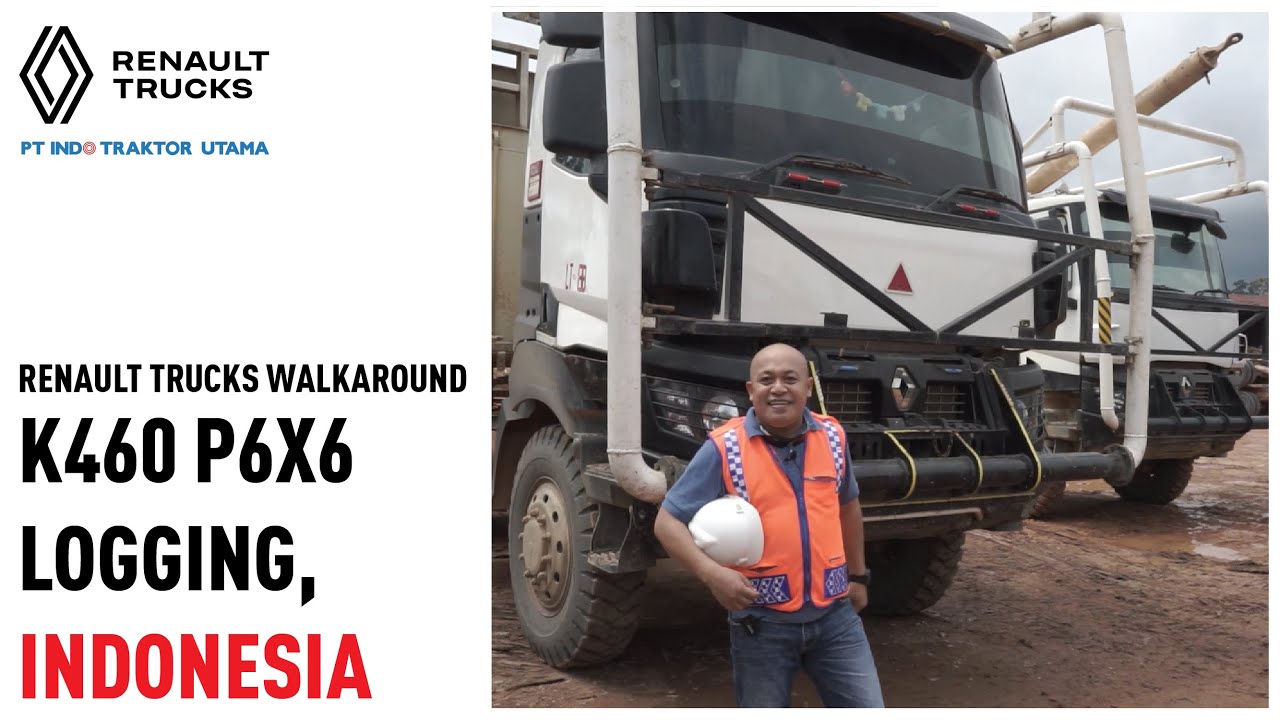 RENAULT TRUCKS K460 P6X6 LOGGING TRUCKS WALKAROUND, CENTRAL KALIMANTAN ...