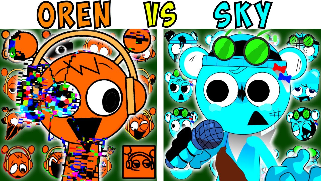 ALL OREN VS SKY TEST | FNF Character Test | Gameplay VS Playground ...