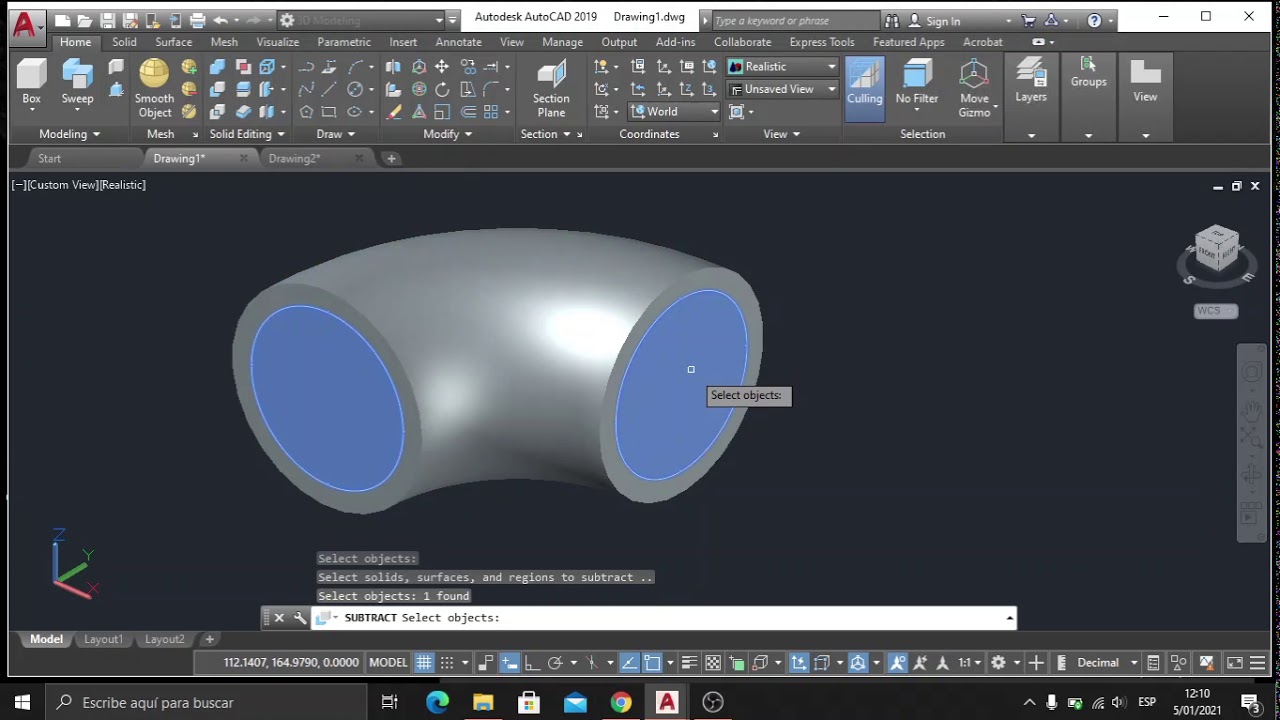 Opciones de extrusión en AutoCAD 3D - YouTube