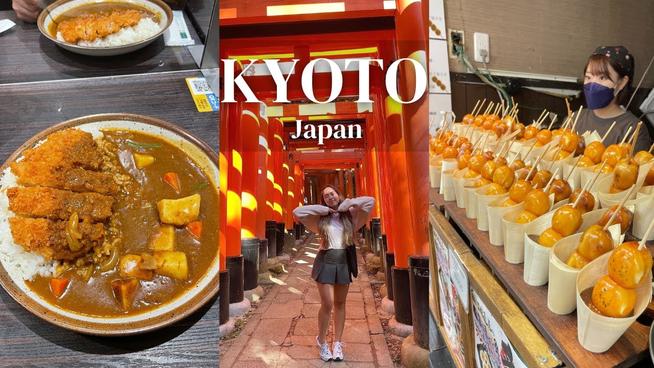 KYOTO Food Vlog | Inari Shrines, Bamboo Forest, Ramen, Sushi, Curry ...