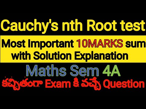 Cauchy's nth Root test Important Question Sem 4 Maths Important ...