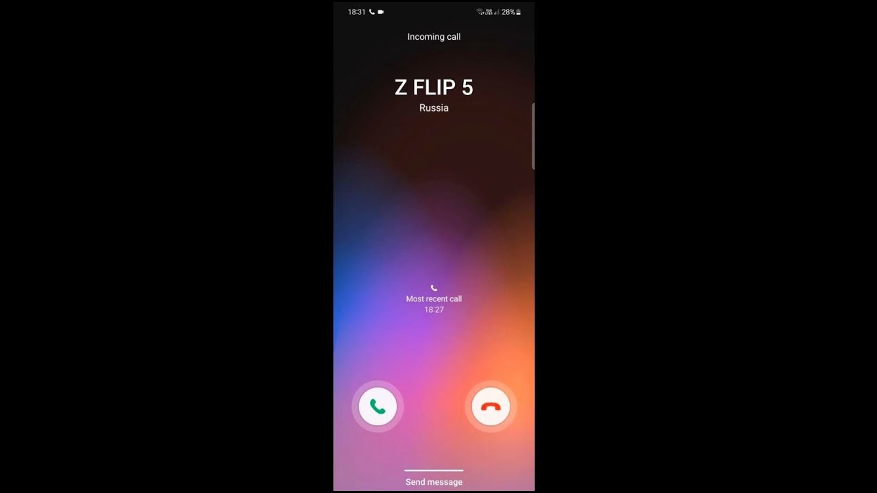 Samsung Galaxy Z Flip 5 Incoming Call (Screen Video) - YouTube