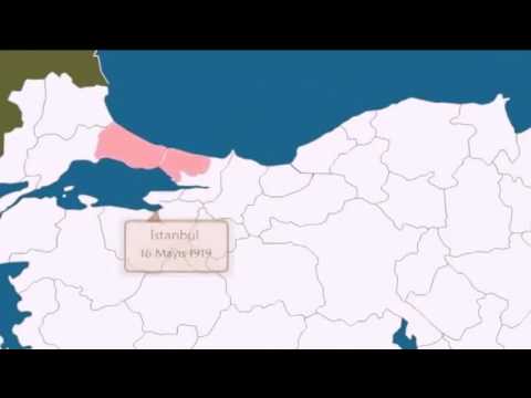 Atatürk' ün Samsun' a yolculuğu ve milli mücadelenin başlaması animasyon film