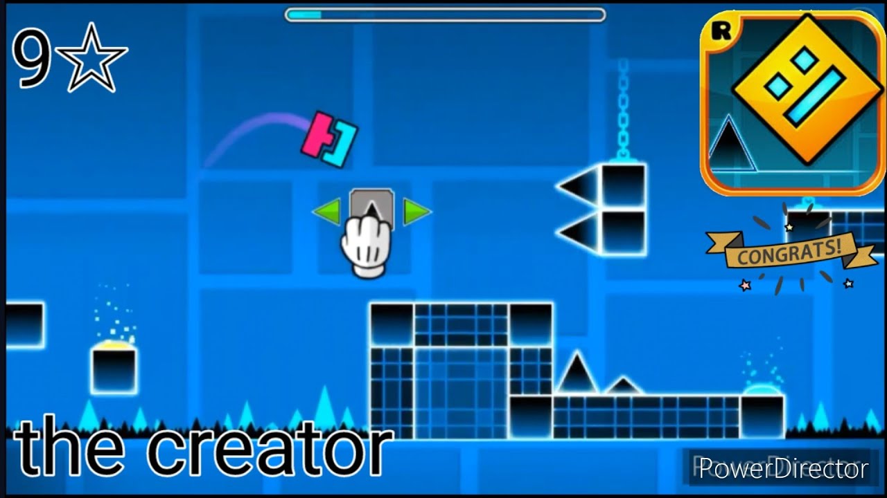 Geometry Dash The Creator 100% 3 coins 幾何衝刺 (online level) - YouTube