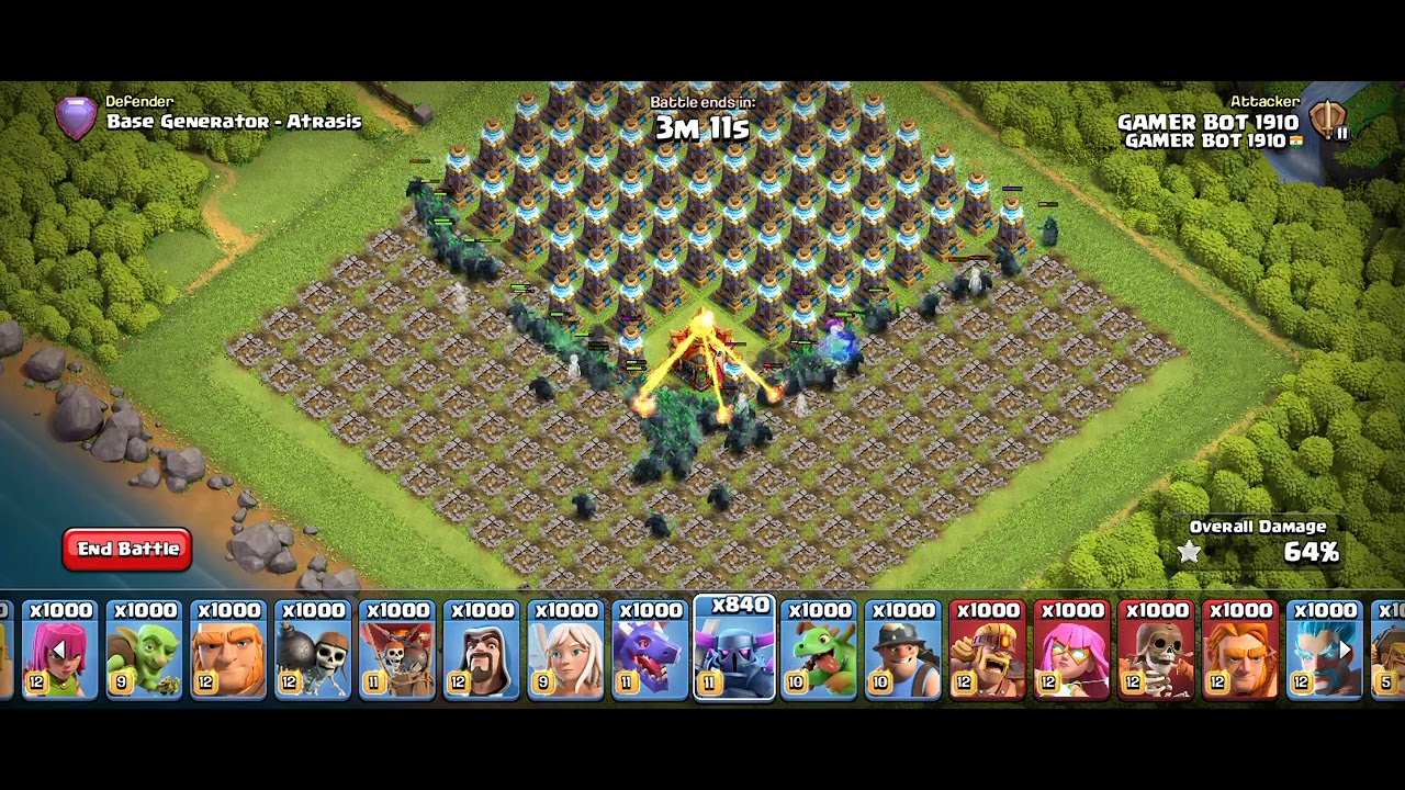 Full village of Max Builder base Mega Tesla vs Max Pekka (clash of ...