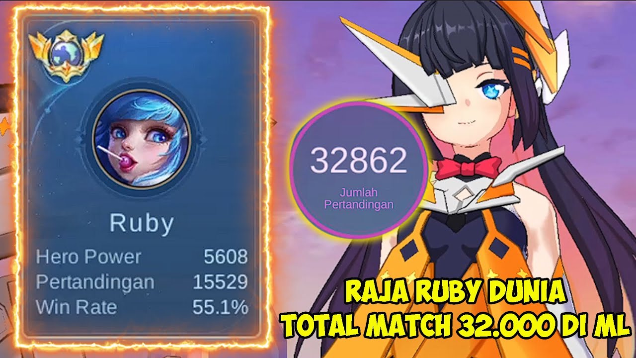 Raja Ruby Total 32.000 Match di Mobile Legends,Kayak Gimana Gameplay nya? - King Ruby Mobile ...