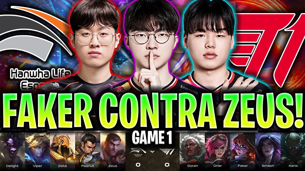FAKER SE ENFRENTA A ZEUS CON T1!😱KERIA SACA PYKE!🔥 | HLE vs T1 Game 1 ...