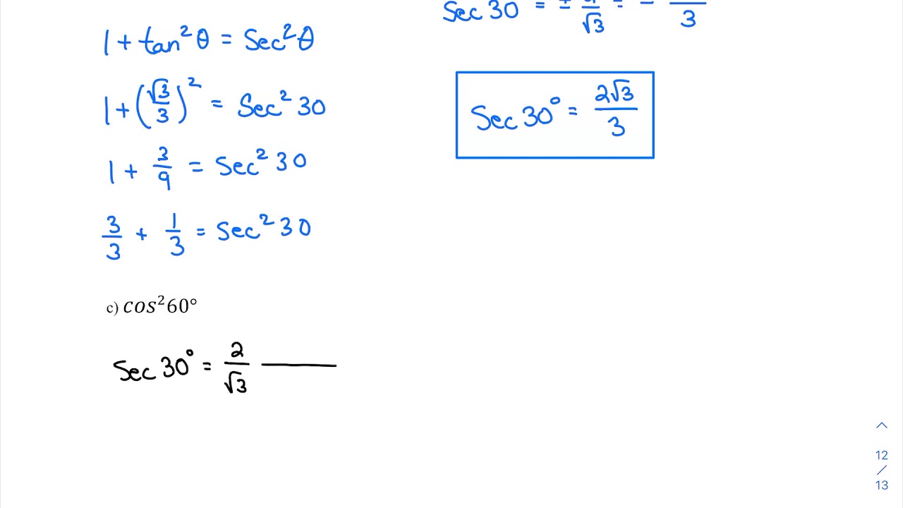 MAT 182 - Notes 7.1 - Applications of the Complementary Angle Theorem ...