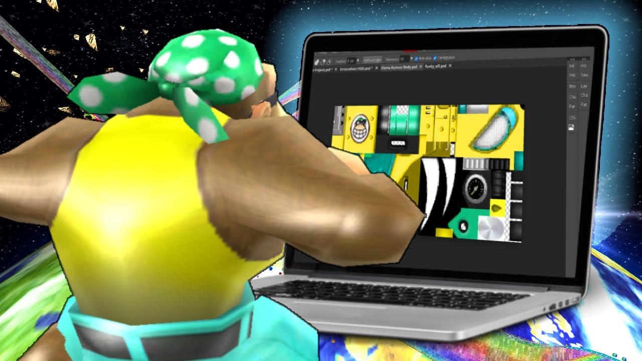 MKWii Funky Kong Texture Editing Timelapse - YouTube