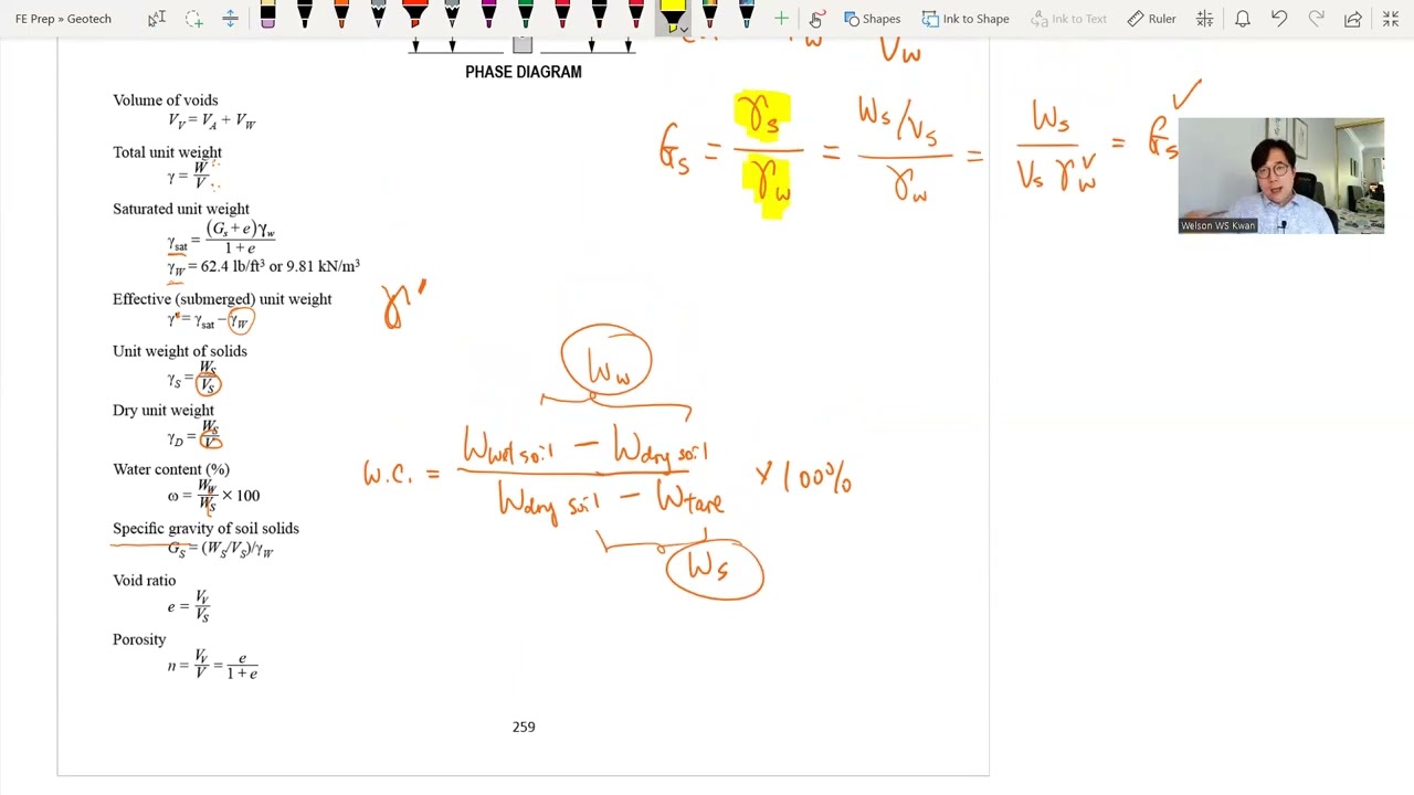 FE Exam (Civil Engineering) Prep.- Geotech - 01 - Phase Relationship ...