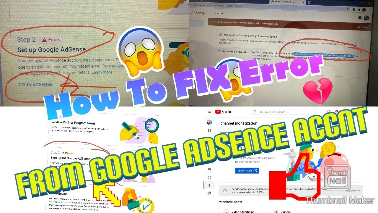 HOW TO FIX YOUR ERROR AND LINK THE GOOGLE ADSENSE ACCNT TO YOUR YOUTUBE CHANNEL/ IvyUSAlife ...