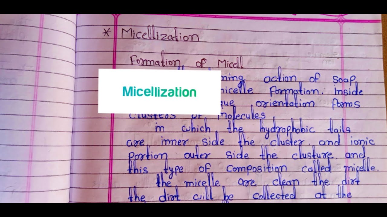 Micellization || MSC students || physical chemistry || imp notes - YouTube