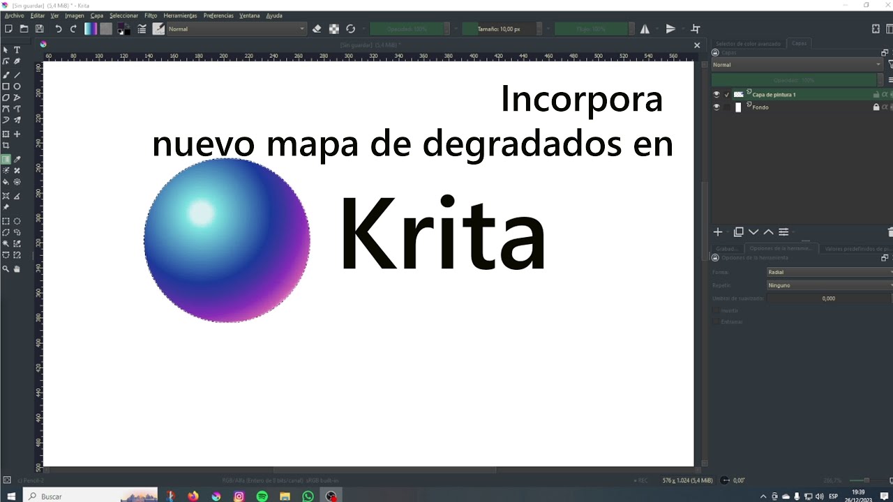 Incorpora mapa de degradados en Krita - YouTube