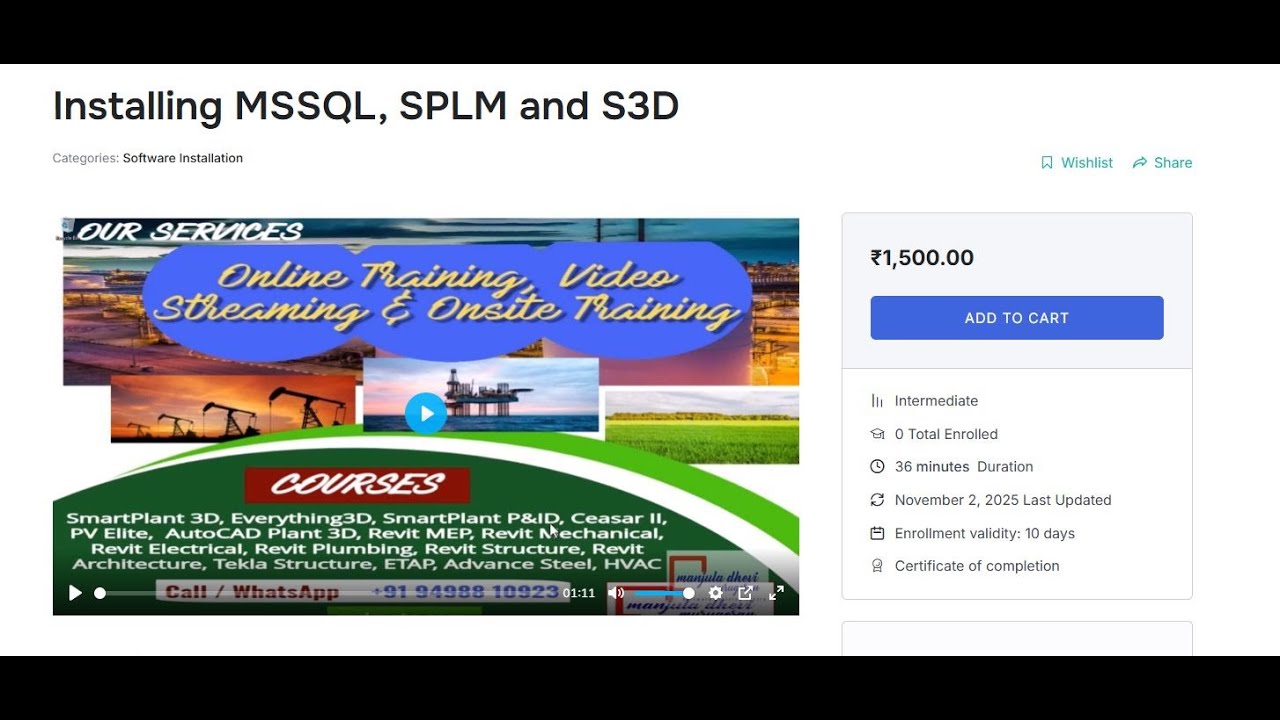 About Video Streaming course Installing MSSQL, SPLM and S3D - YouTube