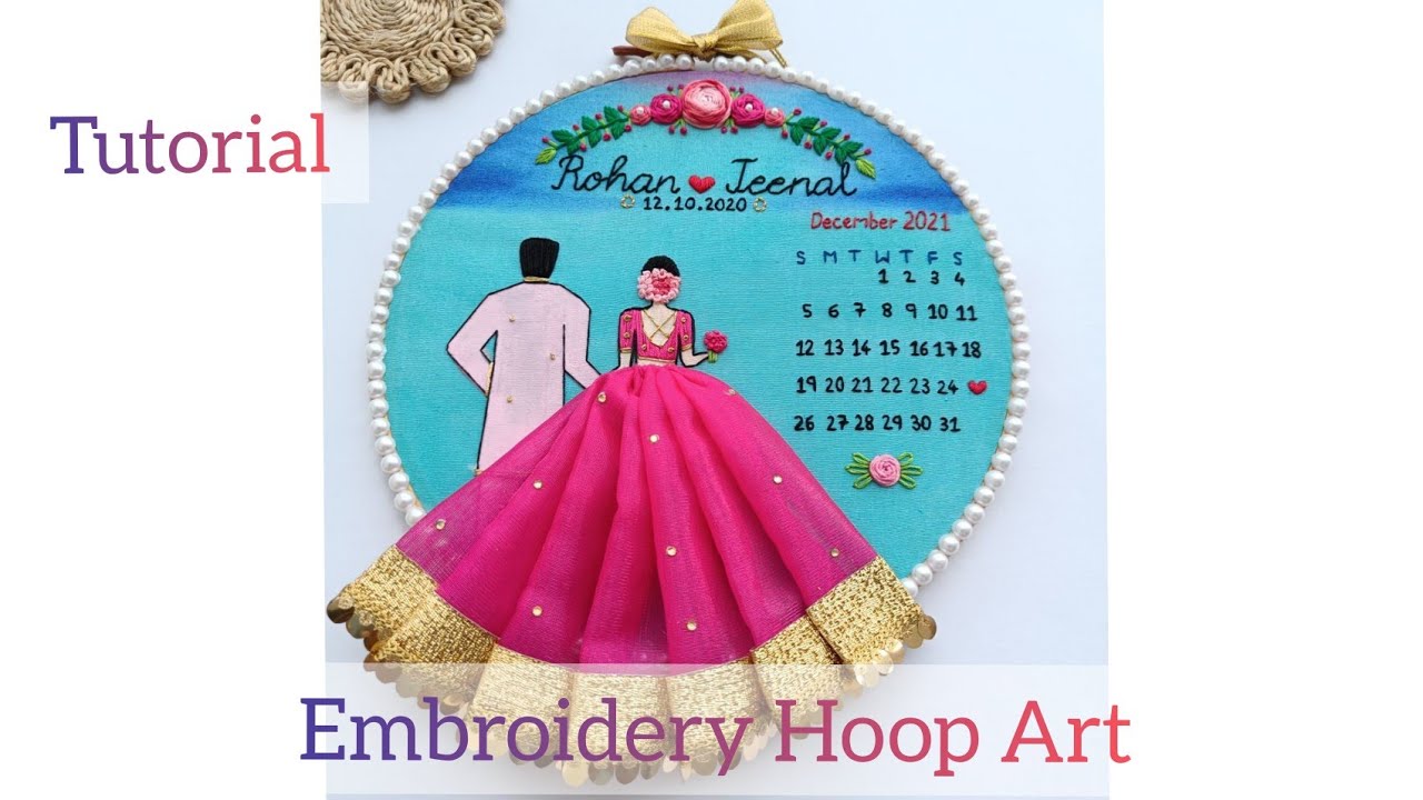 Calendar Embroidery Hoop Art || Hoop Art || Modern Embroidery ...