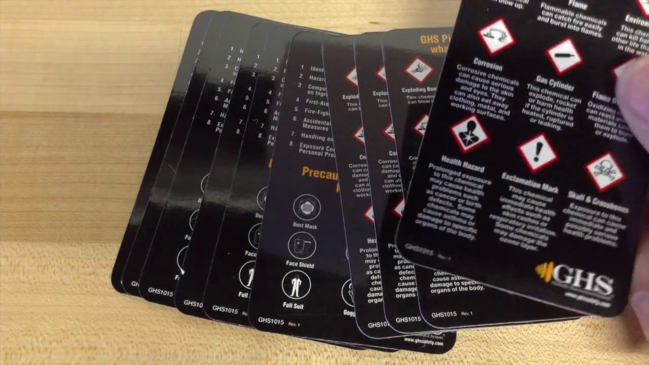GHS HazCom 2012 & WHMIS 2015 Pictogram Wallet Card HD, 1280x720 - YouTube