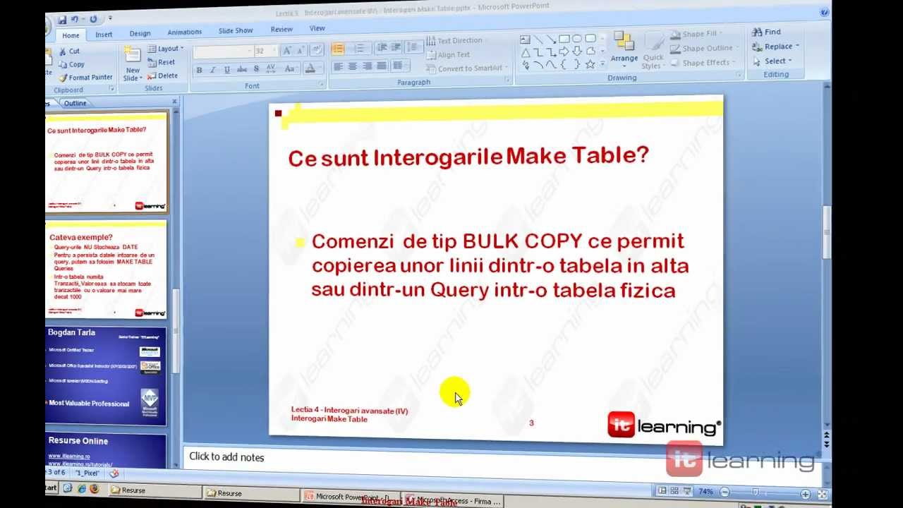 Access 2007 (Avansati) - 05 Interogari Creare - Make Table - YouTube