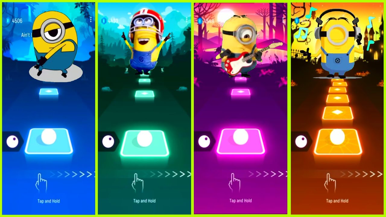 Minion competition for funny tracks | Tiles Hop EDM Rush - YouTube