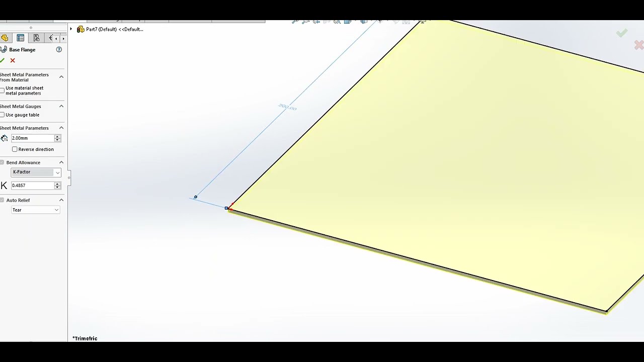 Creating Edge Flange on Solidworks 1 - YouTube