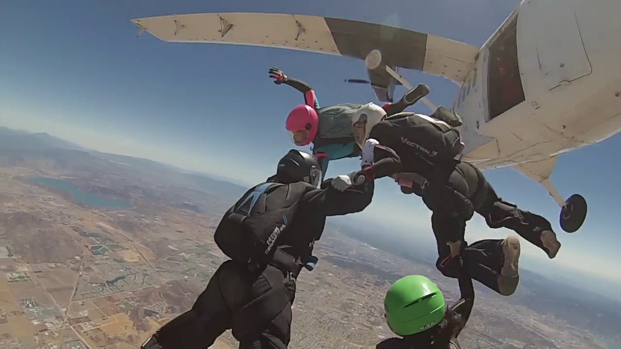 4way skydiving :) practicing outside video - YouTube