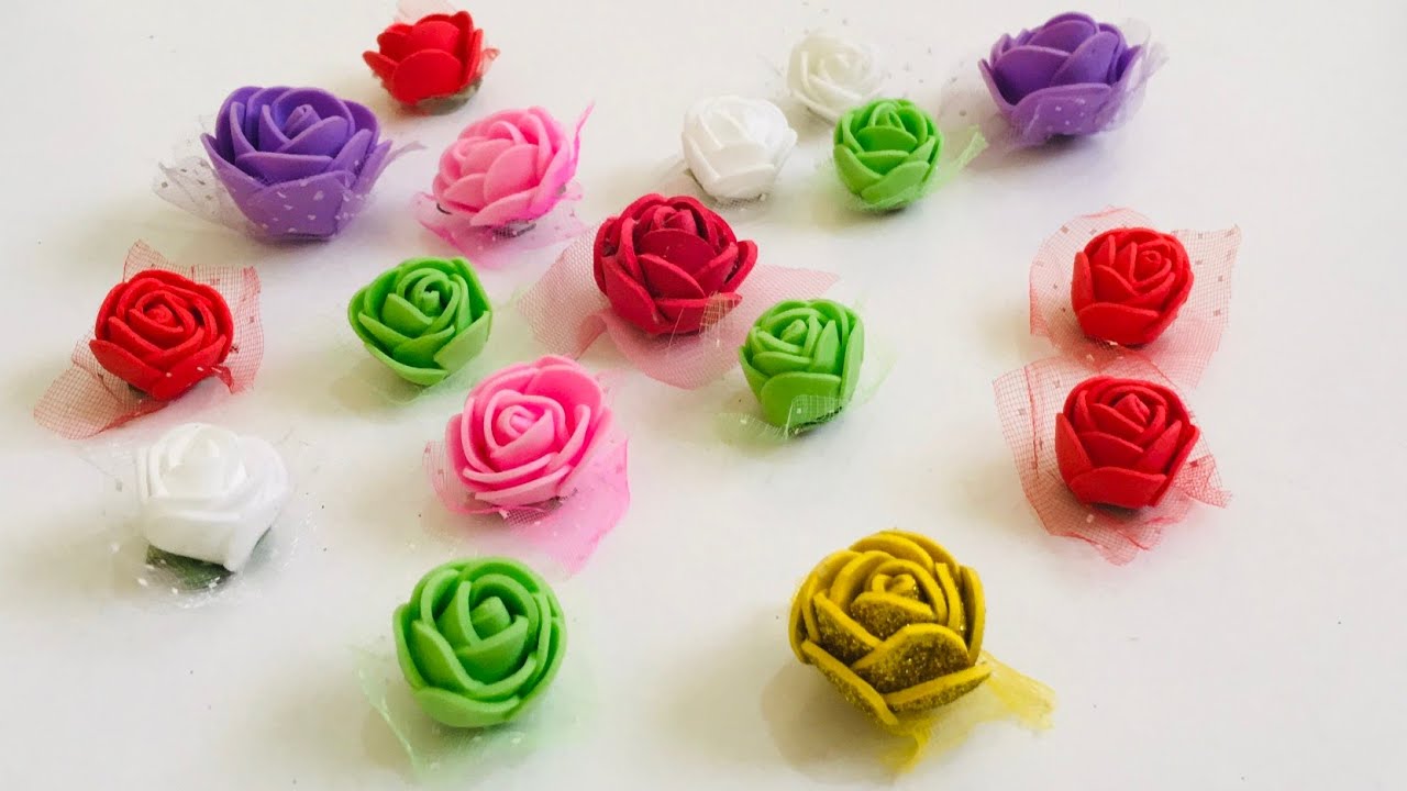How to make a rose using foam paper | foam flower| roses from foamiran ...