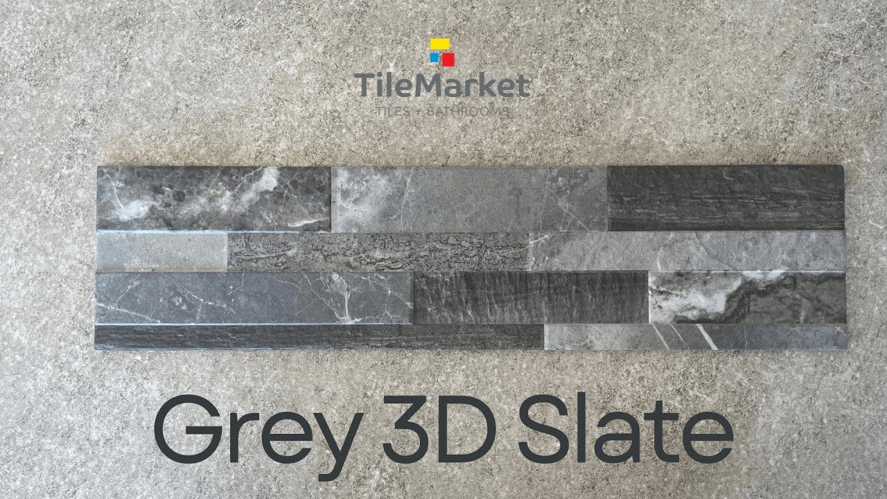 Grey 3D Slate Effect Tile - YouTube