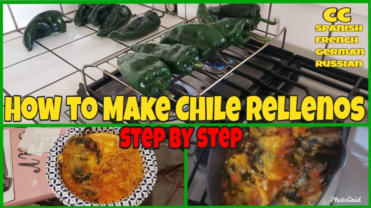 How to make Chile Rellenos / step by step / stuffed chile pasilla with ...