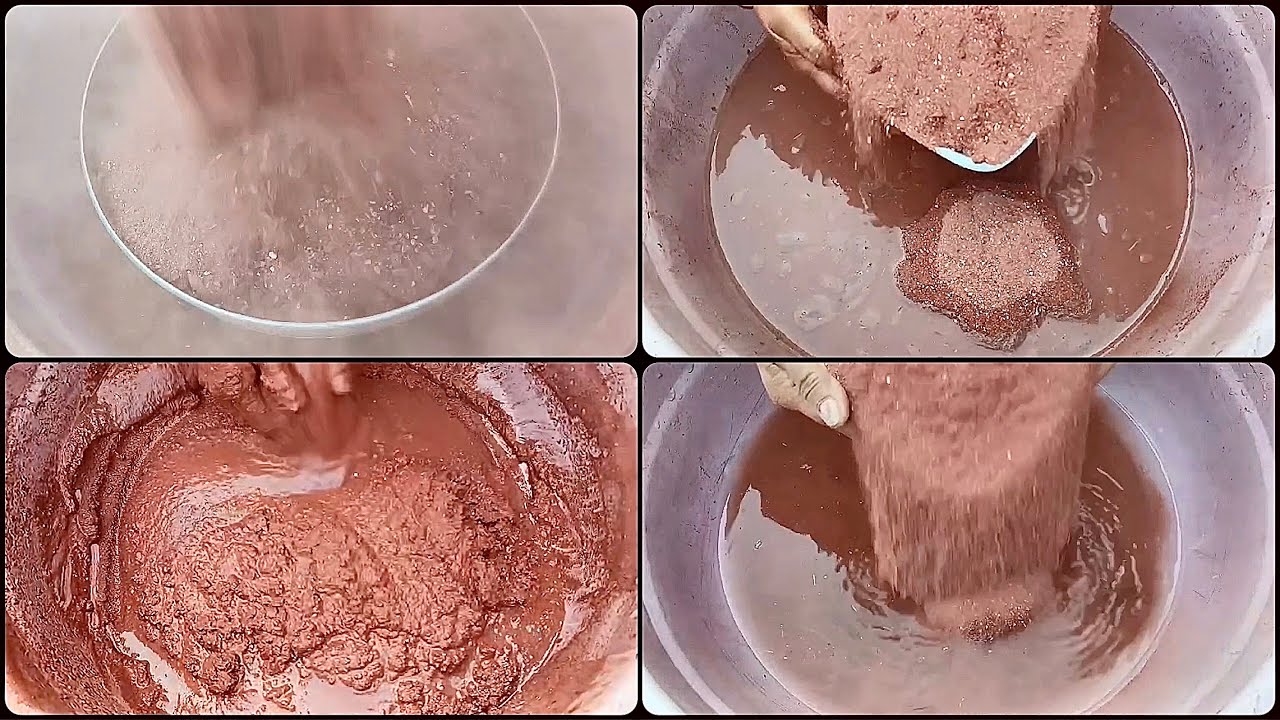 Dust Alert 🚨 Bricks Powder / Red Dirt Dusty Sifting & Pouring in water ...