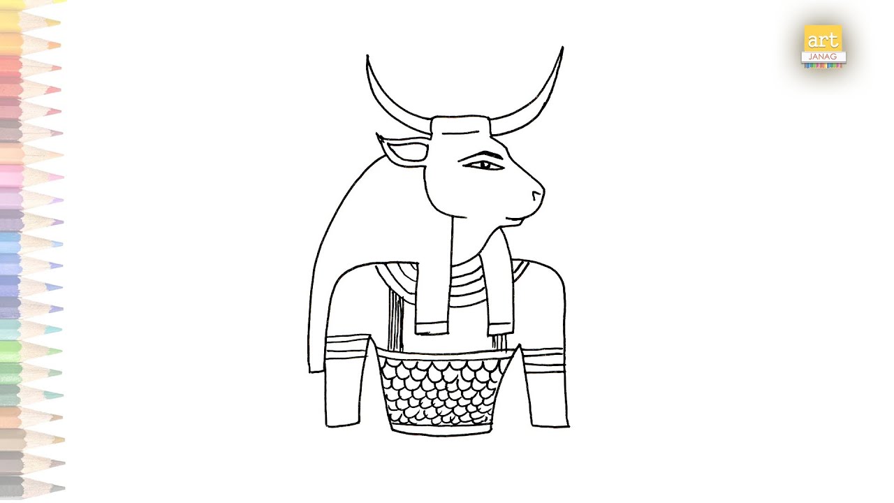 Egyptian Art | Egyptian drawing videos | How to draw Egyptian art step ...