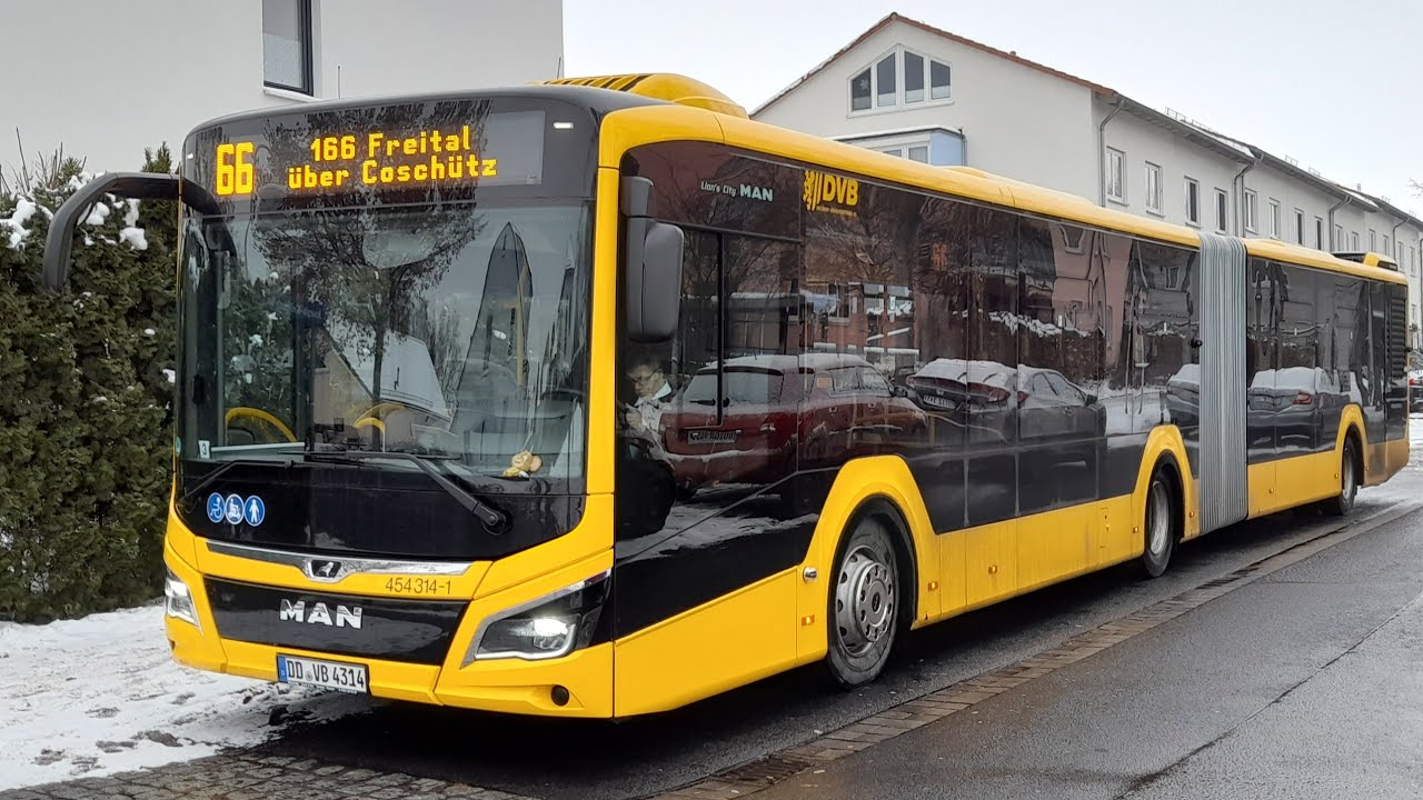 Mitfahrt im MAN 18C Lion's City der DVB AG - YouTube