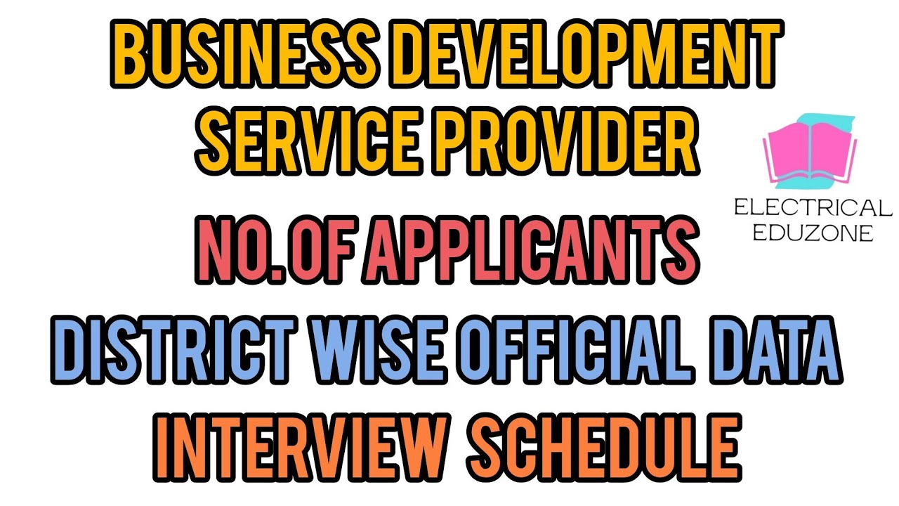 Business Development Service Provider| No.of Applications Received ...