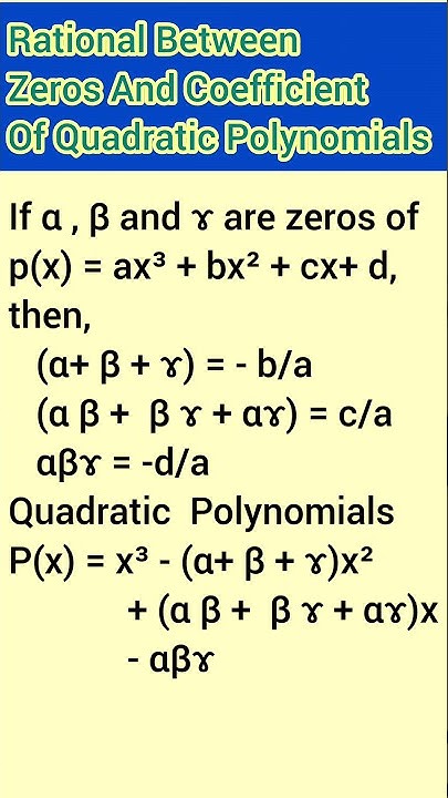 Quadratic Equations Class 10 | Relation Between Zeros and Coefficient of Quadratic Equations # ...