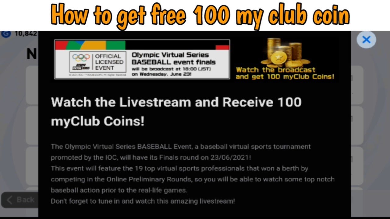 How to get 100 my club coins reward | pes 2021 mobile - YouTube