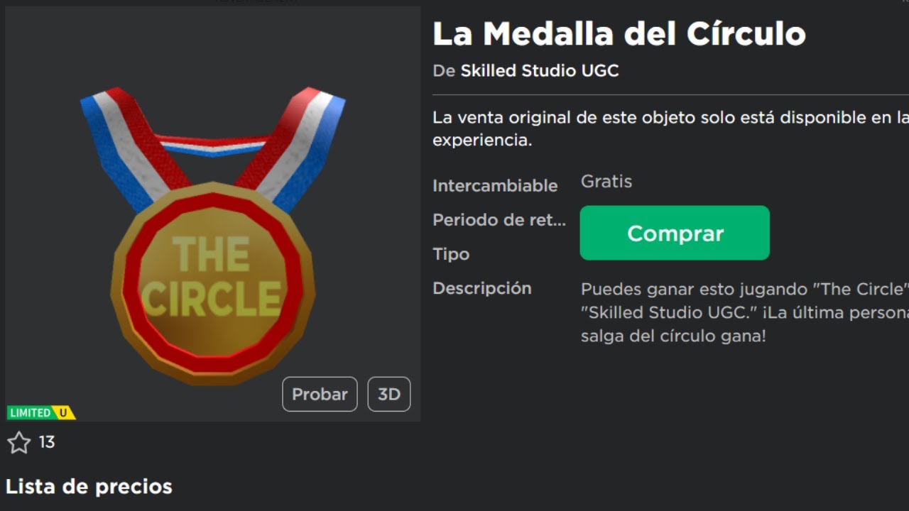 COMO CONSEGUIR La Medalla del Círculo COMPLETAMENTE GRATIS EN ROBLOX ...