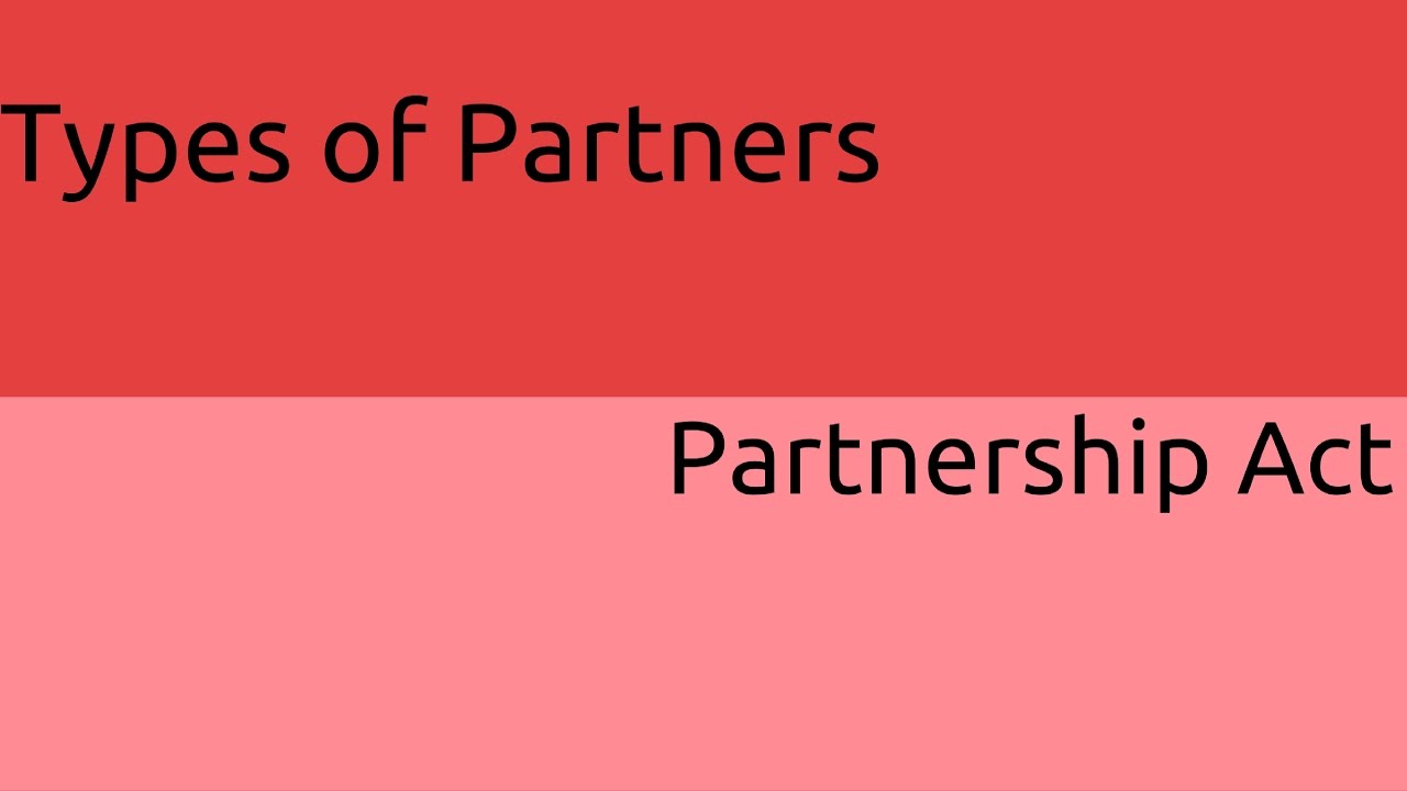 Types of Partners | General Nature of Partnership | CA CPT | CS & CMA ...