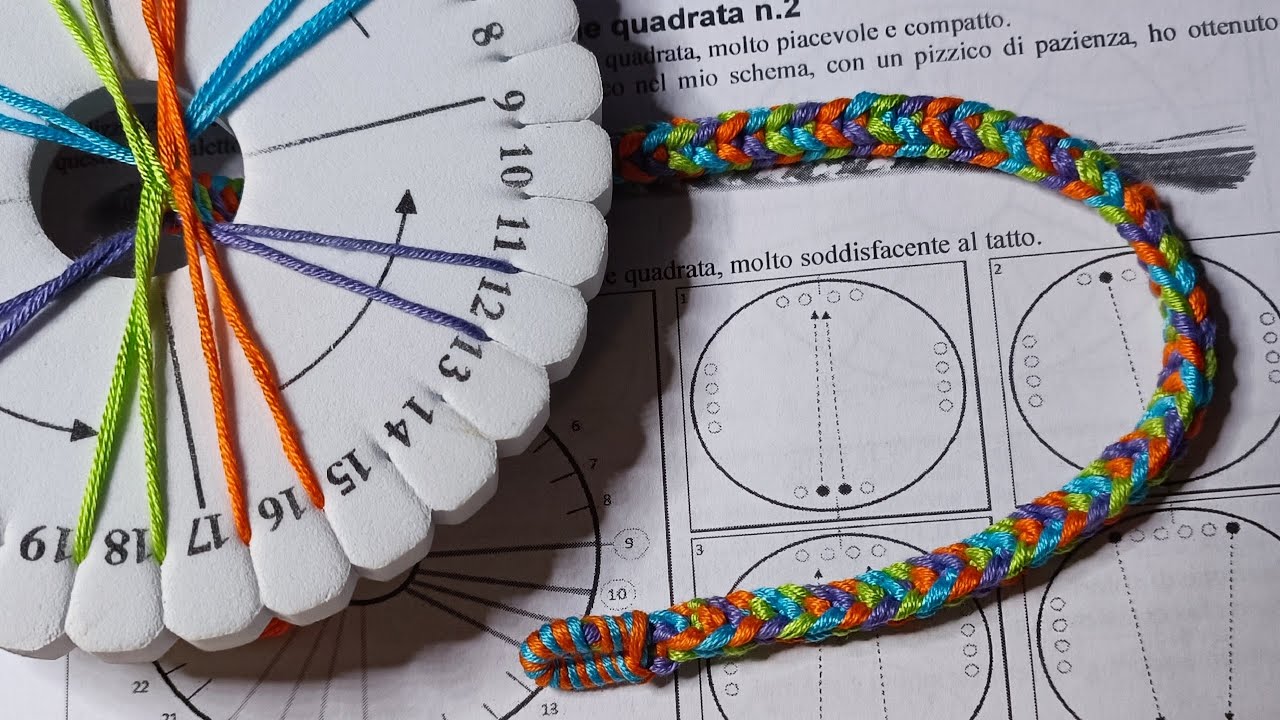 Kumihimo Tutorial Square Section Bracelet - YouTube