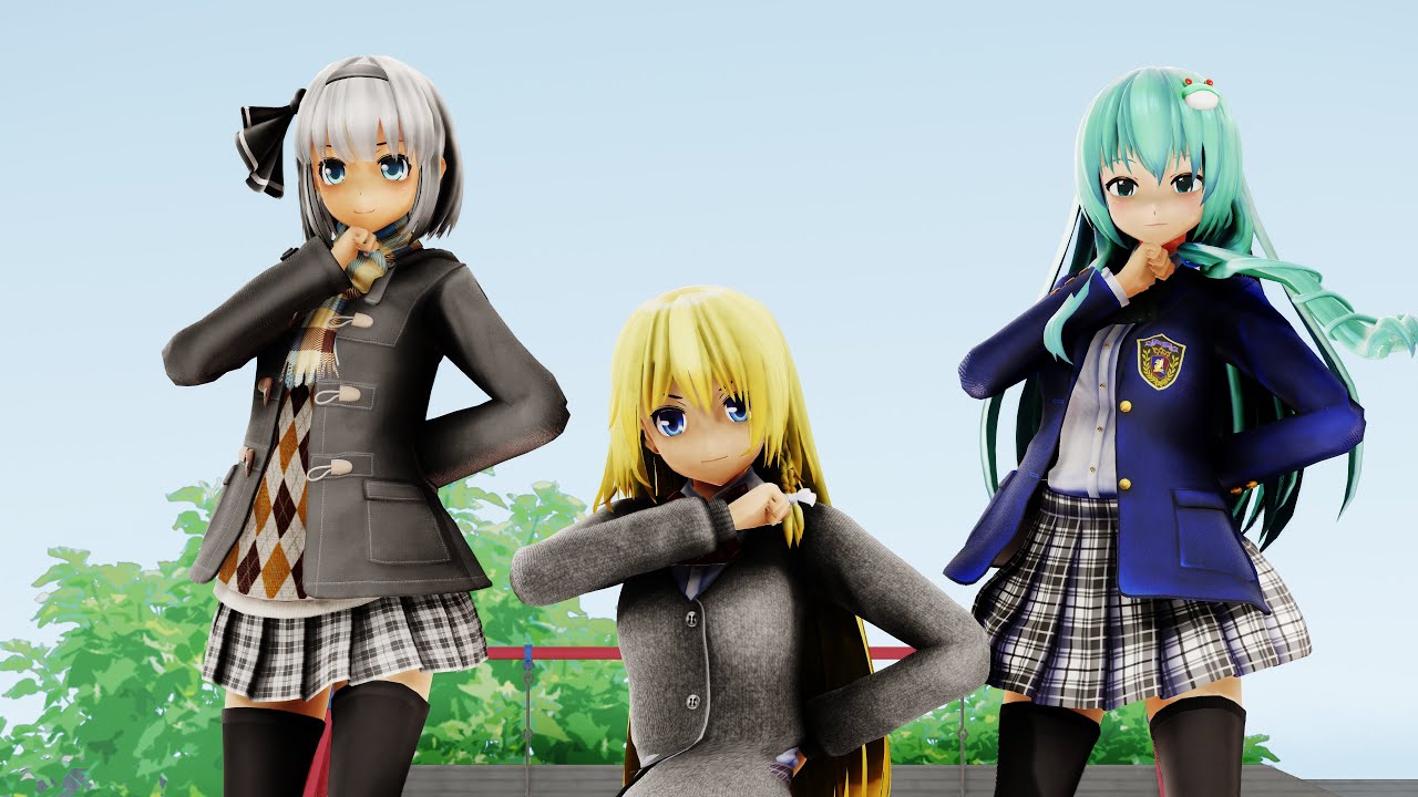 【MMD】Start Ribbon 魂魄妖夢 霧雨魔理沙 東風谷早苗 【Ray-MMD1.52 ぱんつ注意】 - YouTube