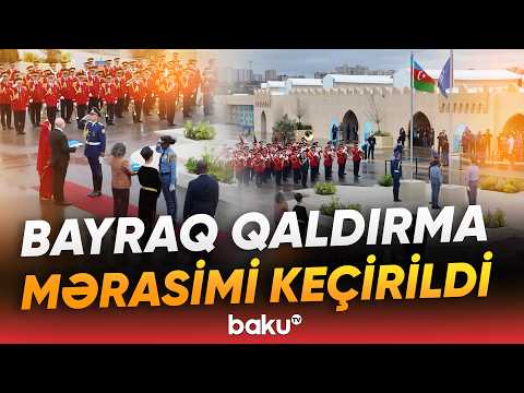 WUF13-lə bağlı təşkil edilən bayraq qaldırma mərasimindən görüntülər - Baku TV