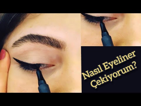 NASIL EYELİNER ÇEKİYORUM? Gözü çekik gösteren  yarım eyeliner, Eyeliner sürme teknikleri