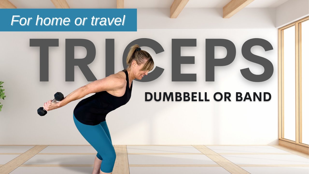 10 Minute Blast Triceps At Home Workout with Dumbbells or Resistance ...