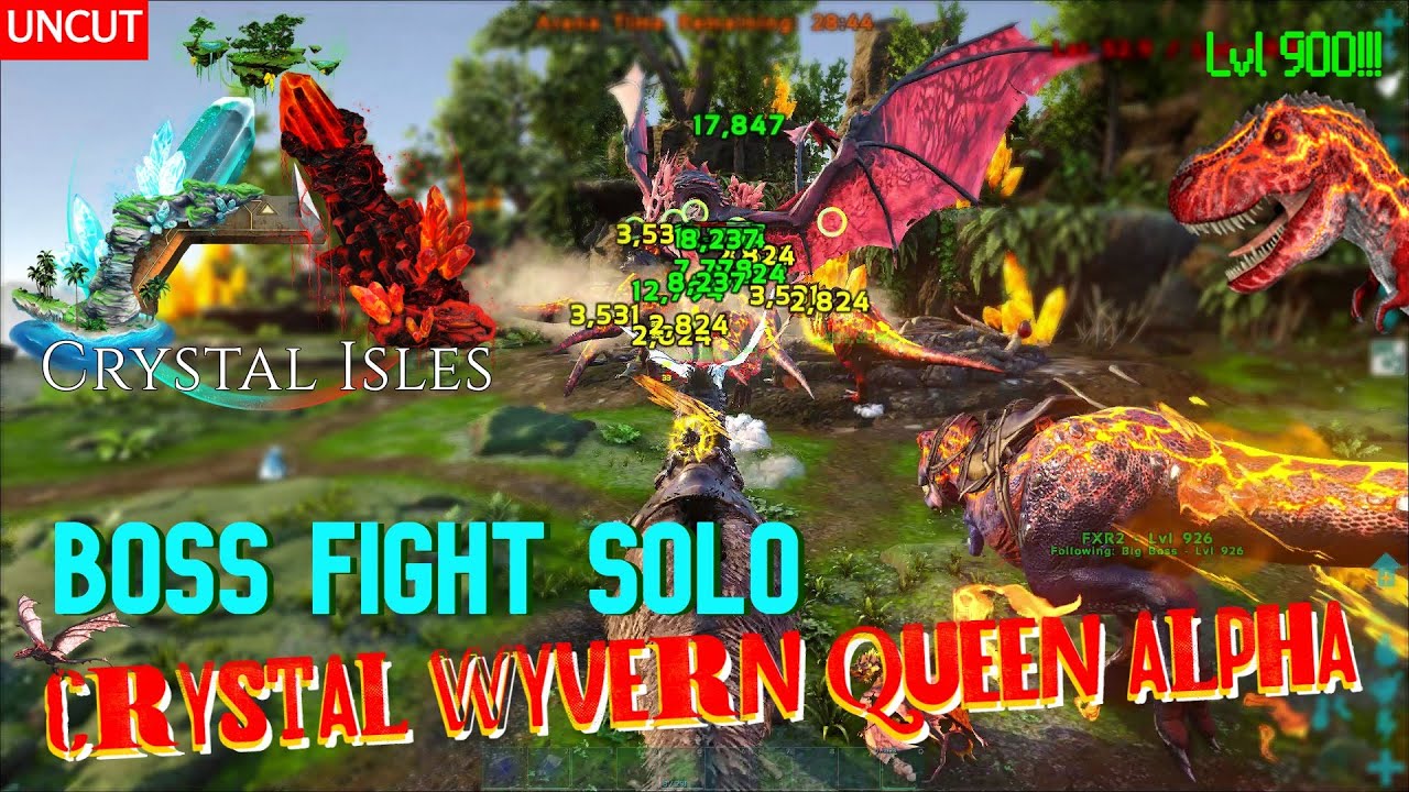 Boss Fight Solo - Crystal Wyvern Queen Alpha - ARK Crystal Isles - YouTube