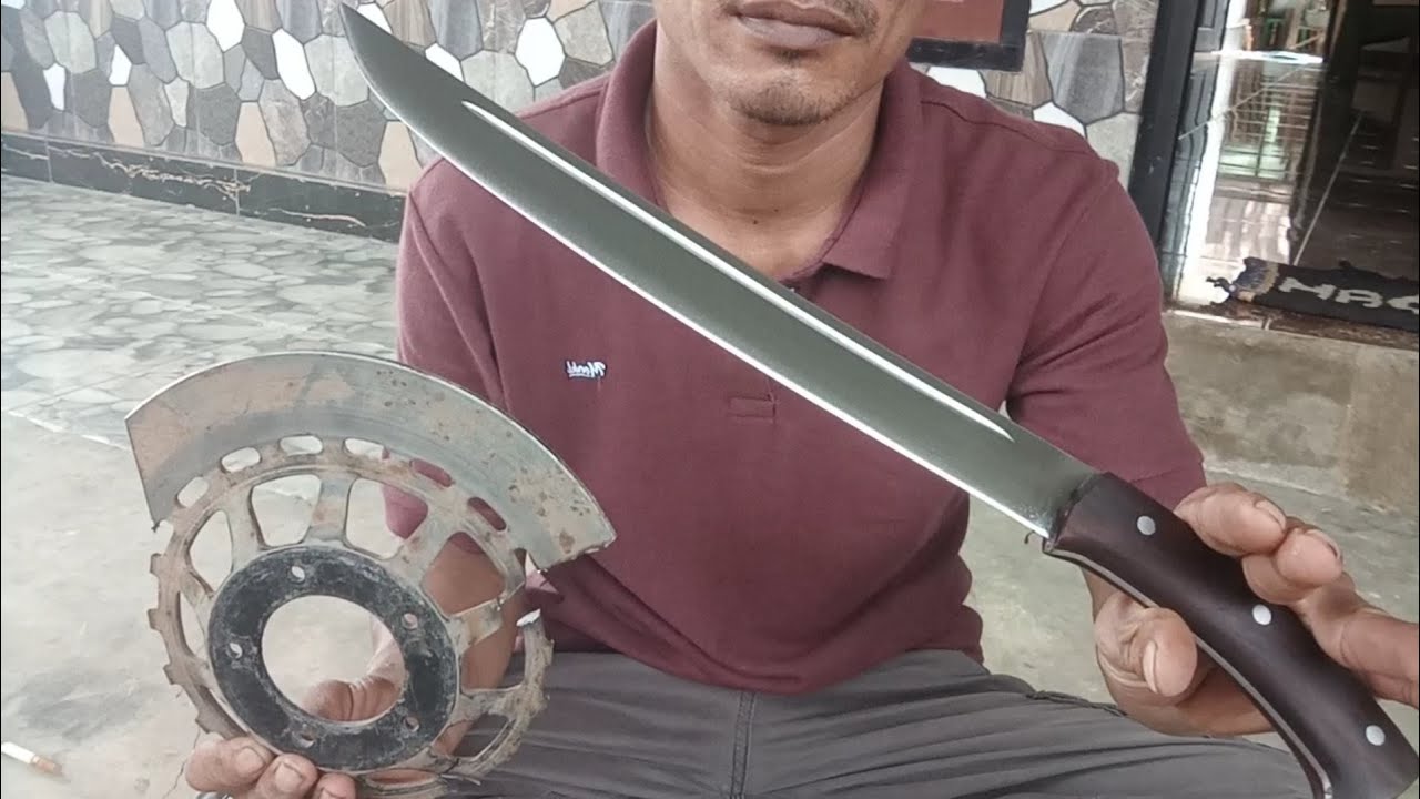 tutorial full membuat golok keren dari disk cakram GL 100 lengkap ...