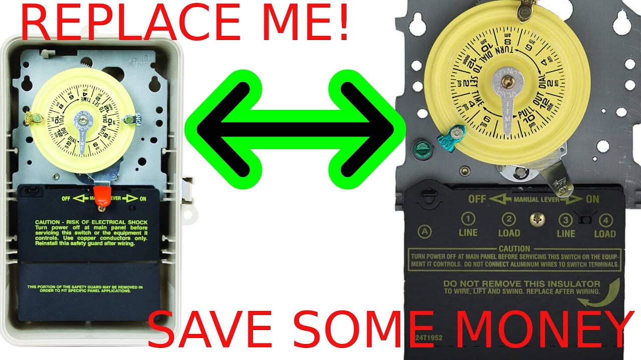 Analog Pool Timer Replacement or digital, timer broke no work - YouTube