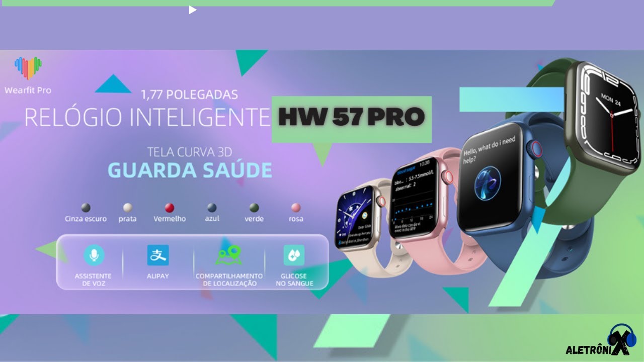 Smartwatch HW 57 Pro Serie 7 2022 - YouTube