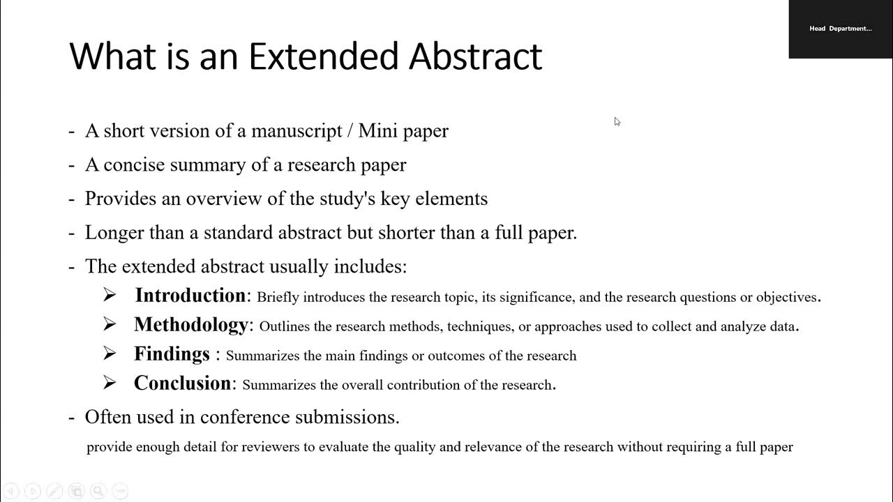 How to write an extended abstract - YouTube