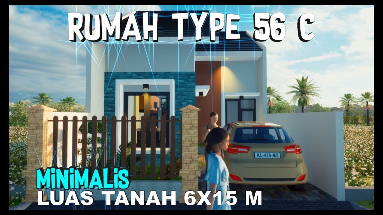 RUMAH TYPE 56 c MINIMALIS LUAS TANAH 6X15 M UNREAL ENGINE 5 4K VIDEO ...