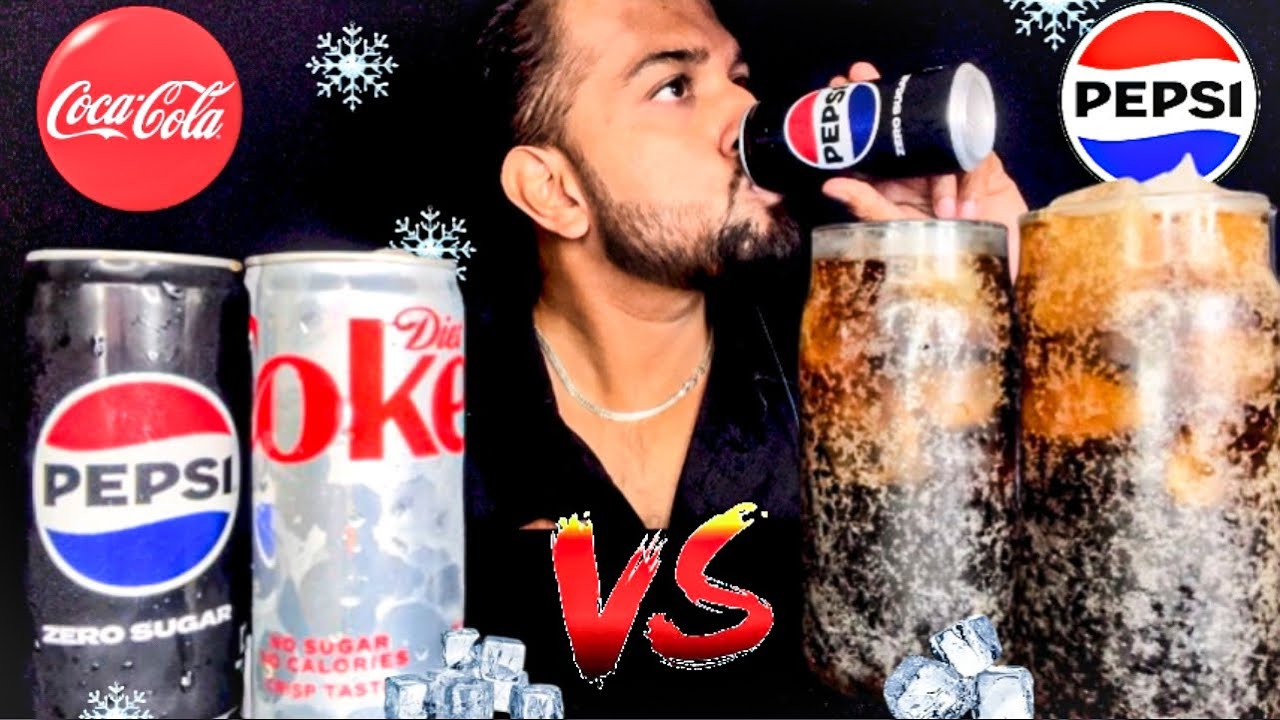 [ ASMR ] COLD ICED🥶 COKE & PEPSI SOFT DRINKS🍷 | ICE🧊 EATING | COCA COLA ...