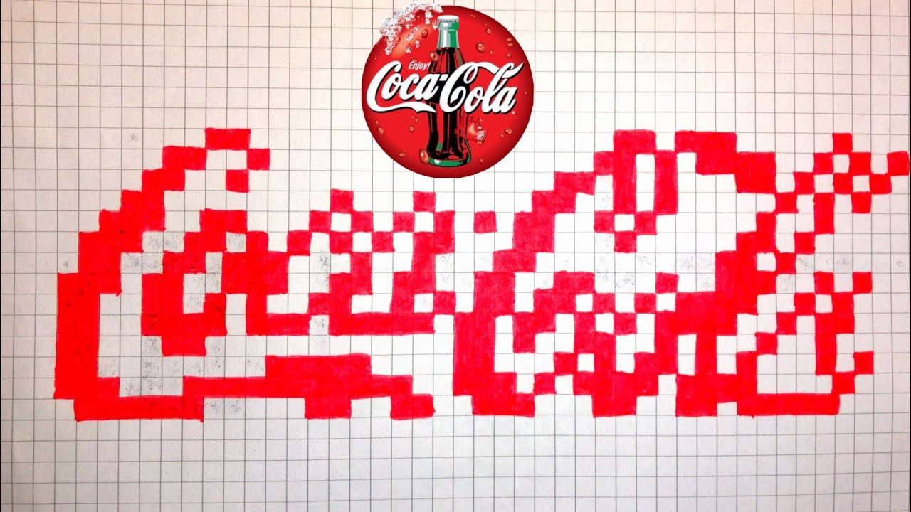 [TUTO] COMMENT DESSINER ( LE LOGO Coca-Cola) EN PIXEL FACILE - YouTube