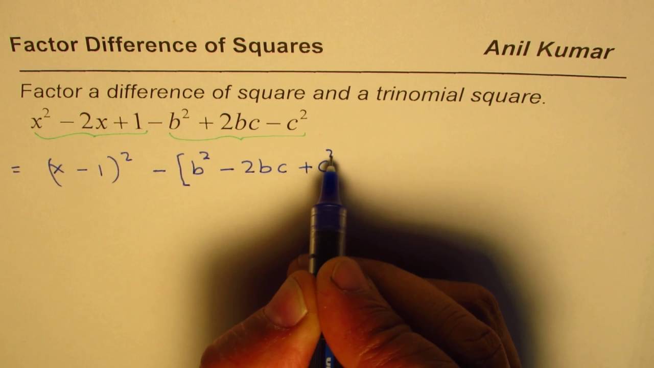 Factor Polynomial with Six Terms and Difference of squares - YouTube