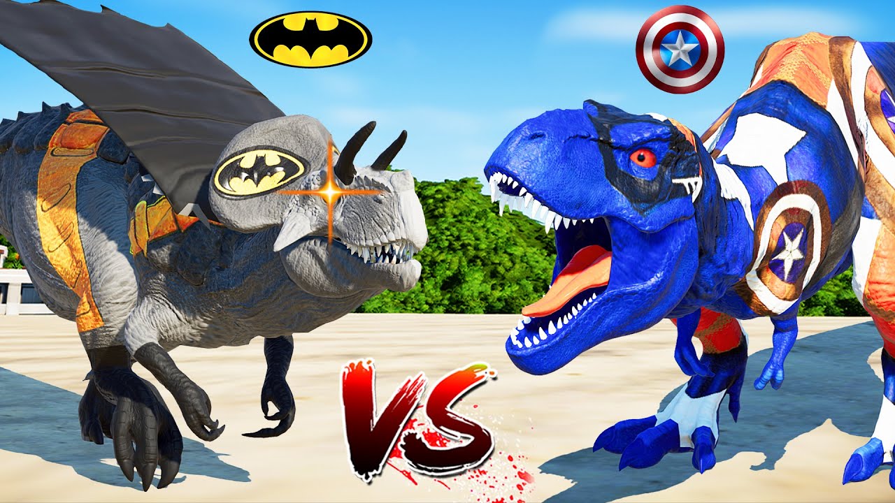 (Jurassic World Evolution🌍)Captain T-Rex vs Batman Ultimasaurus ...